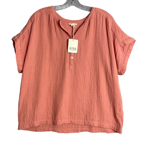 A.N.A. A New Approach | Tops | New Ana Gauzy Boxy Top Womens L Desert ...